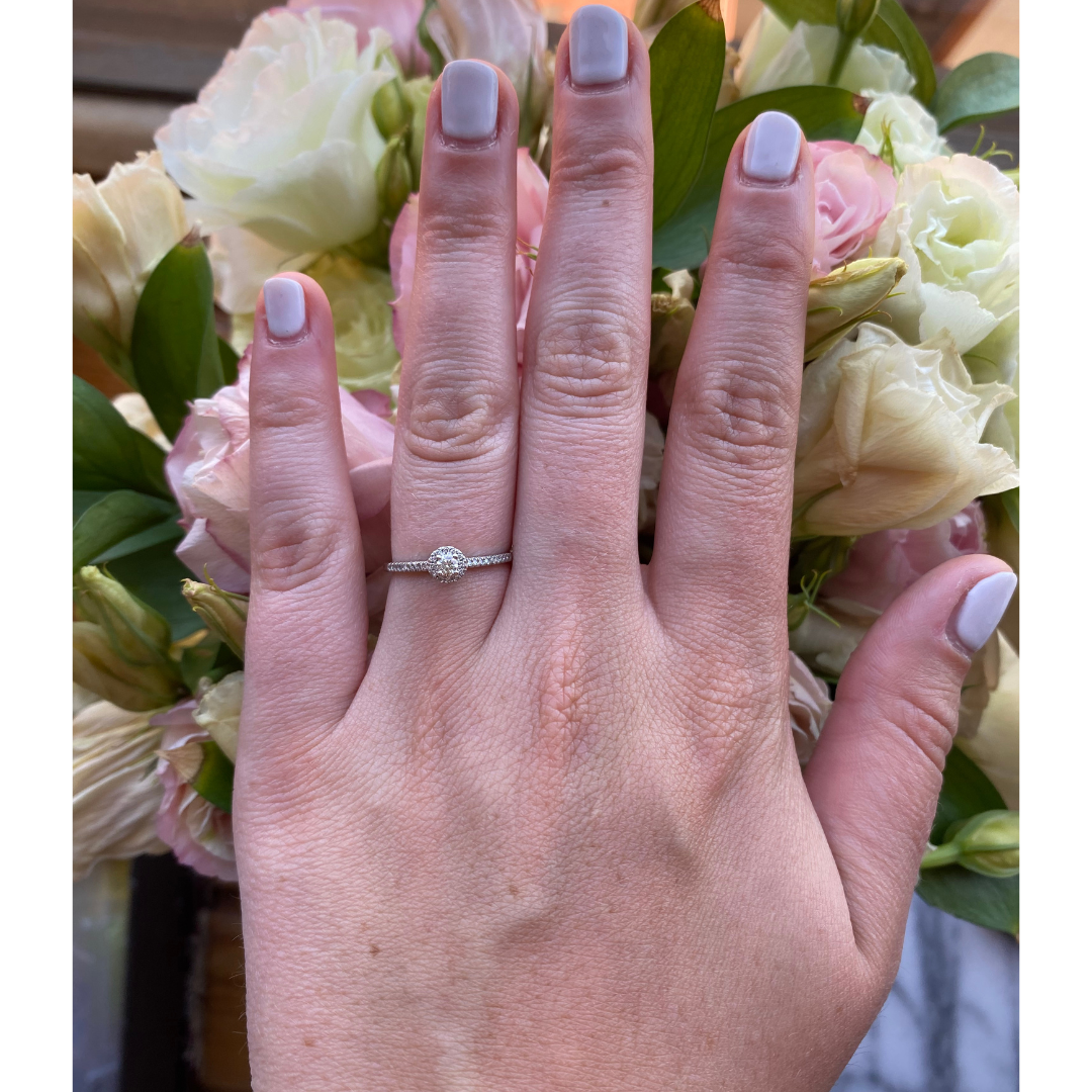 Solitario Halo 0.20ct - Rosselot Joyas